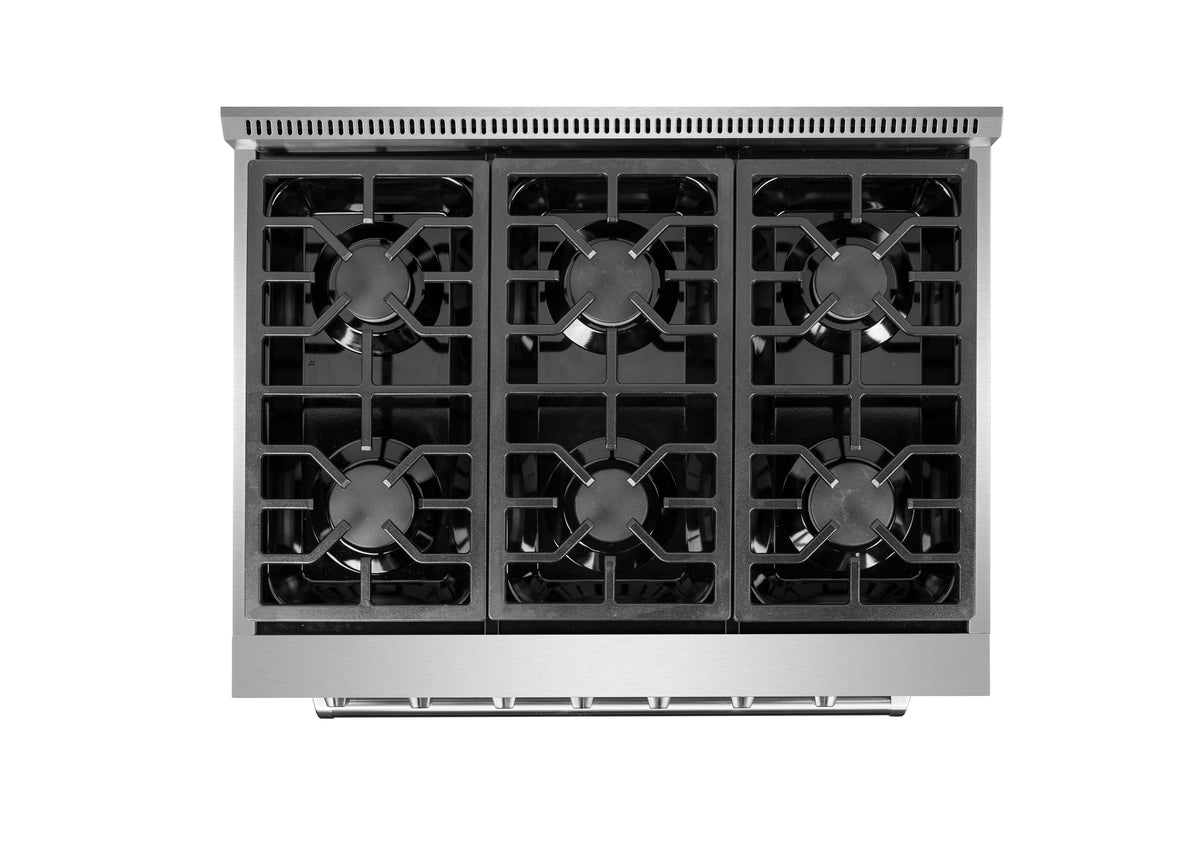 36 Inch Professional Gas Range with 6 German Tower Dual Flow Burners ...